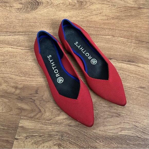Rothy's | Shoes | Rothys The Point Slip On Flats Red 75 | Poshmark